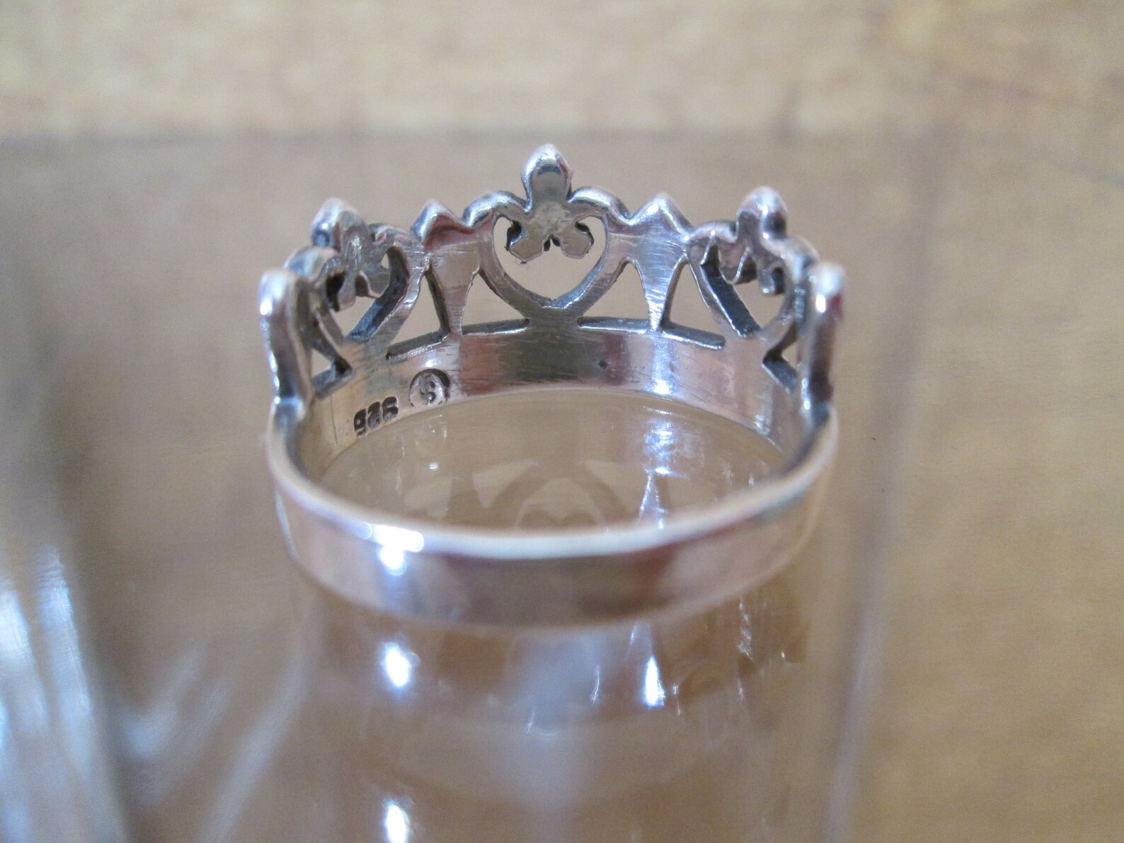 Sterling Silver Ring Crown and Scepter Pierced Work Band - Etsy