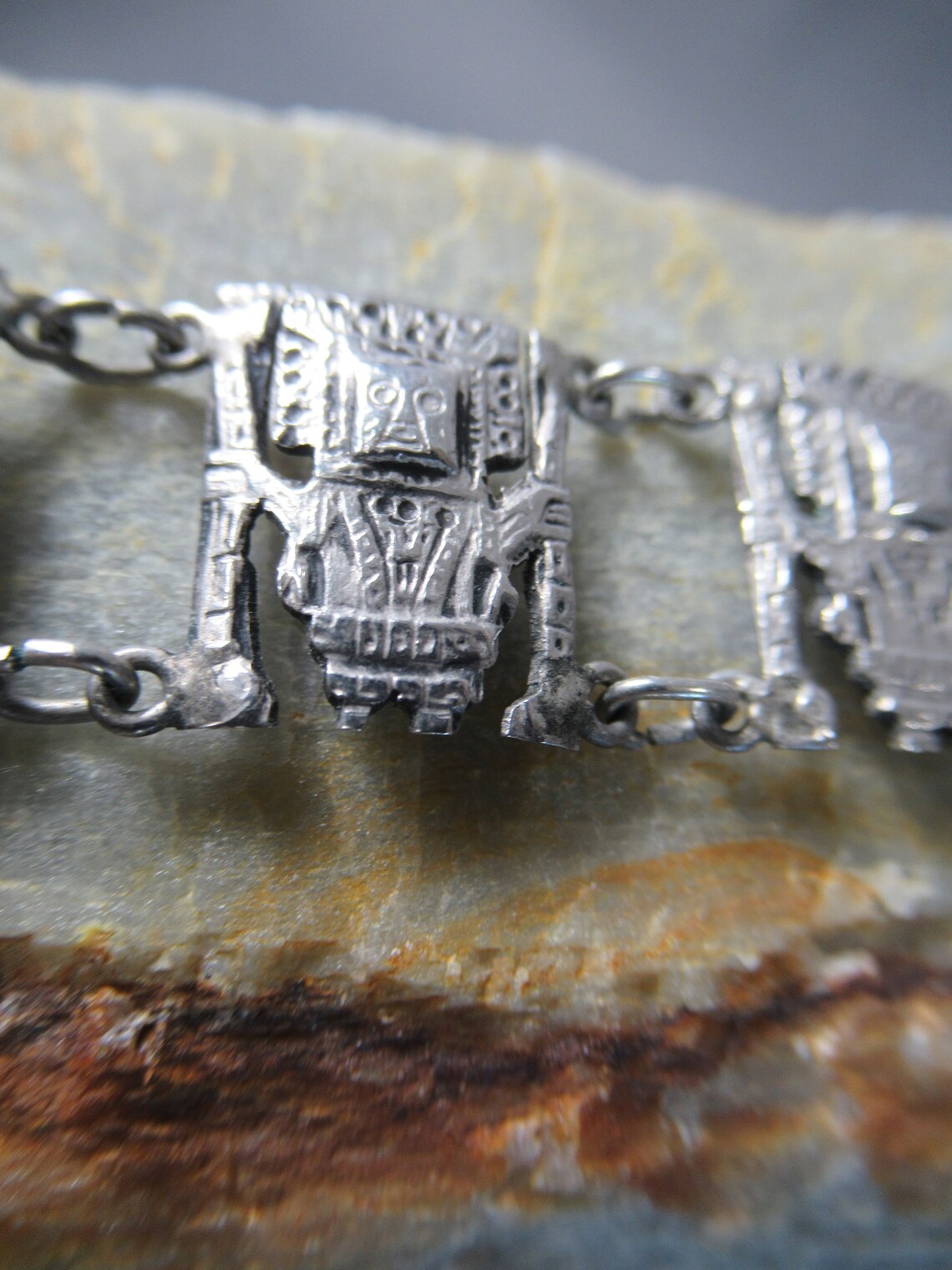 Inca Sun God Bracelet Peruvian Fine Silver Inti - Etsy