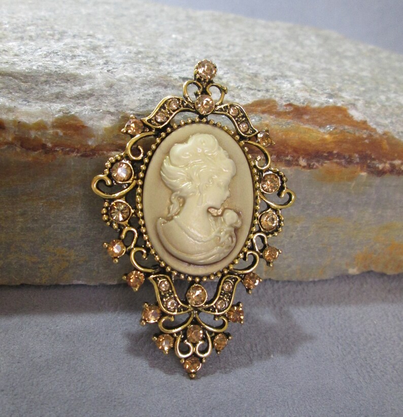 Regency Style Cameo Brooch Bridgerton Party Sparkle Style - Etsy