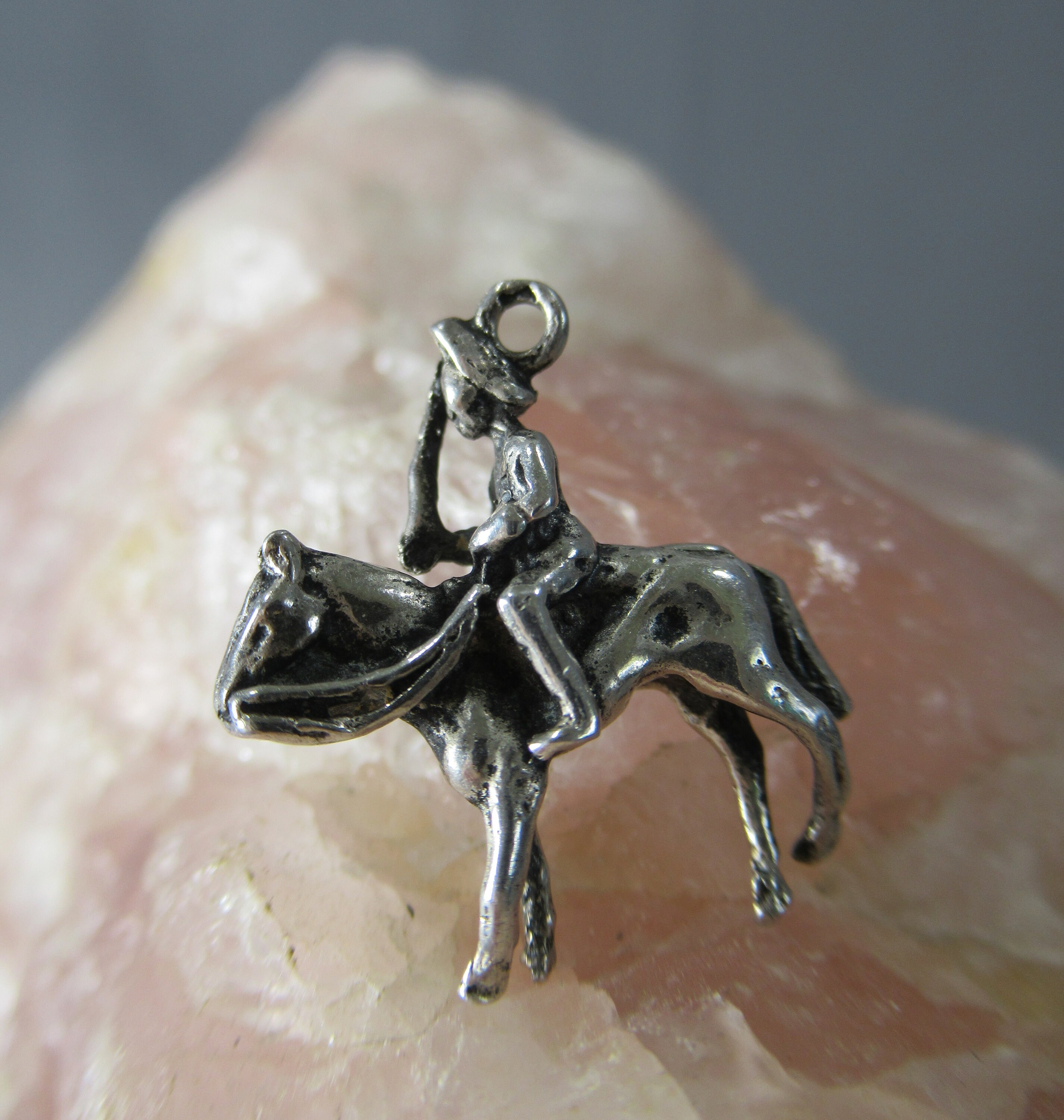 Silver Cowboy Charm Sterling Silver Mounted Cavalry - Etsy