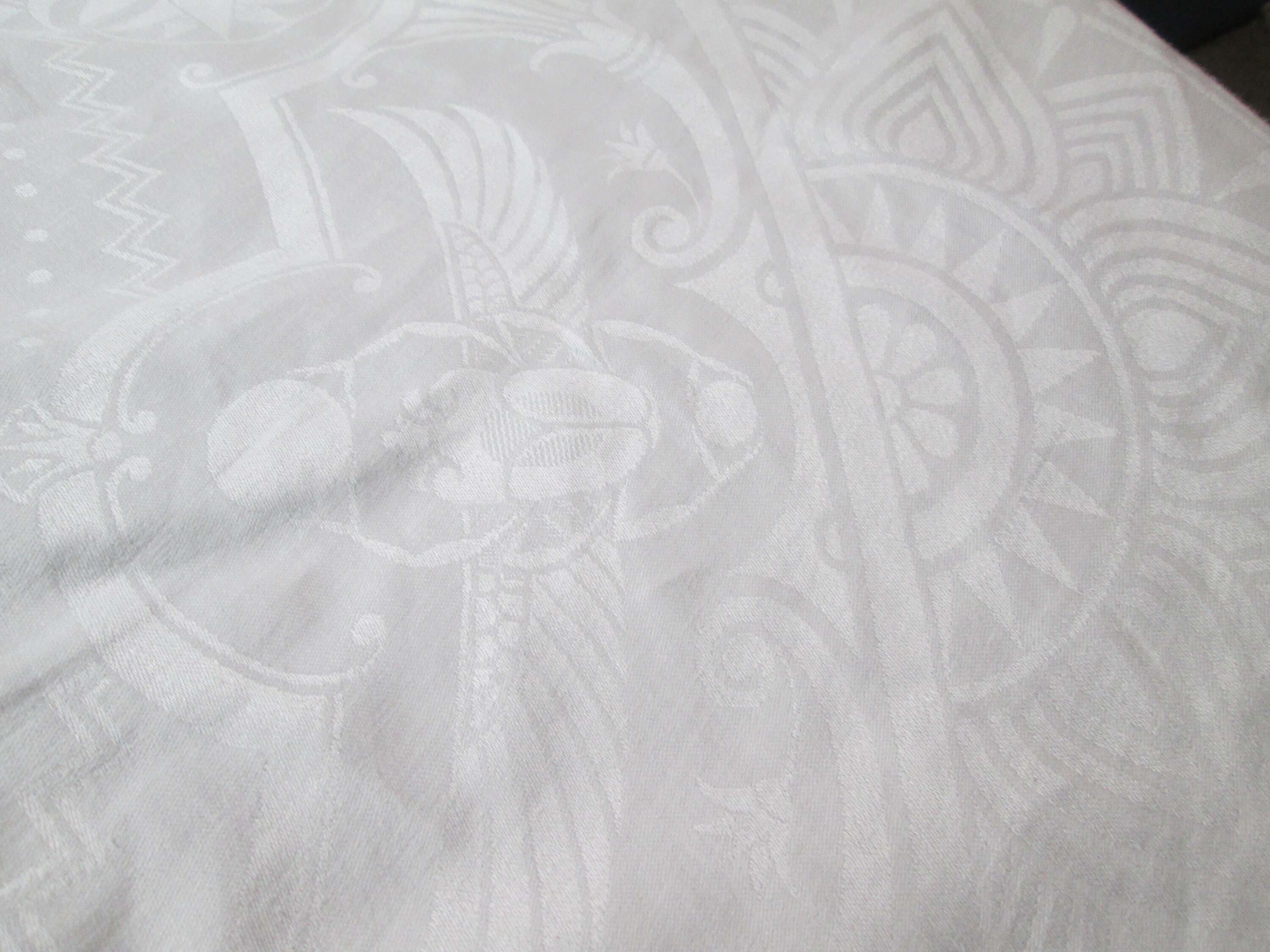 SCARAB Damask Tablecloth 1920s Linen Egyptian Design - Etsy
