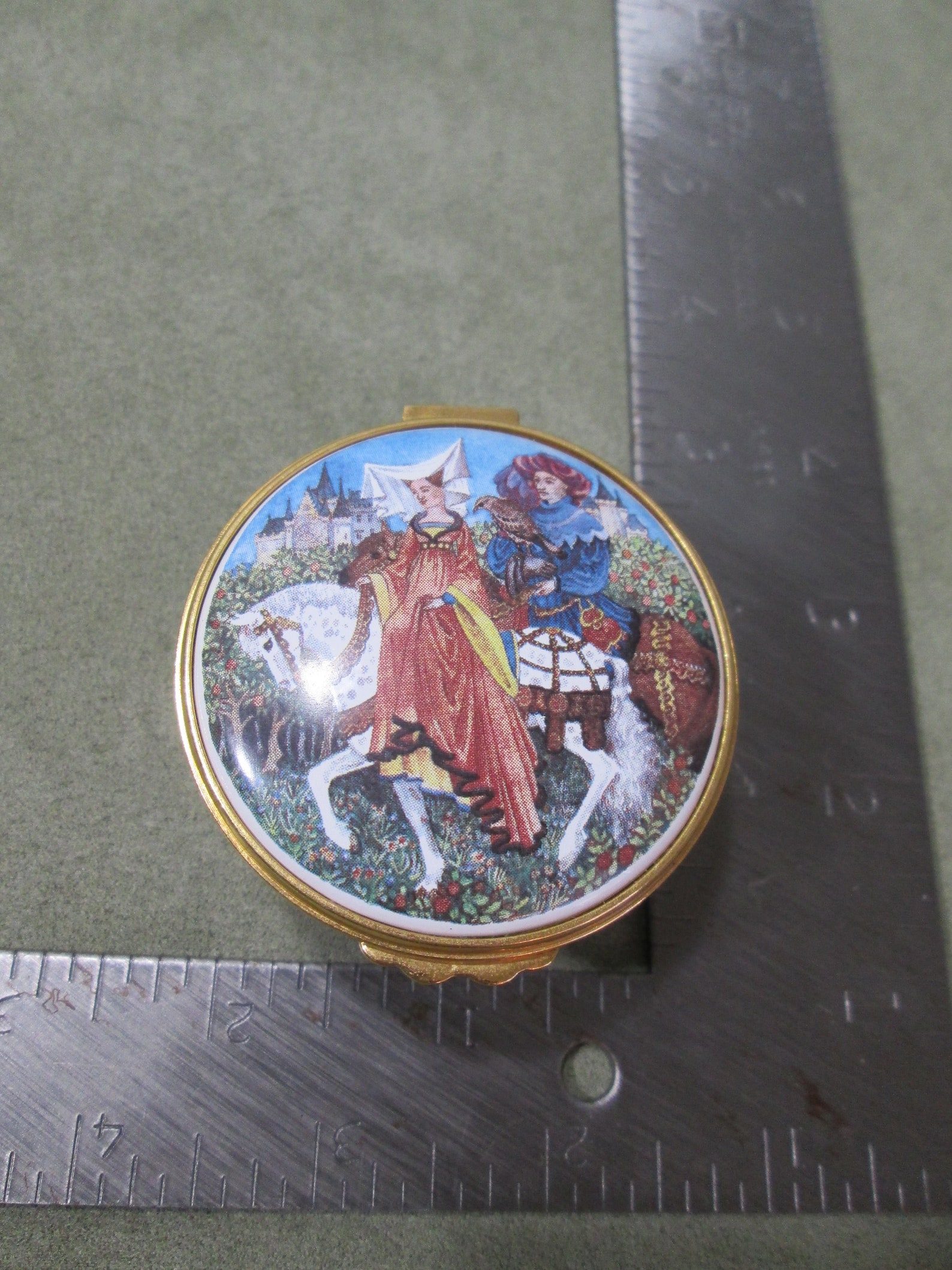 Kingsley Enamel Box MEDIEVAL COSTUME Riding Falconry - Etsy