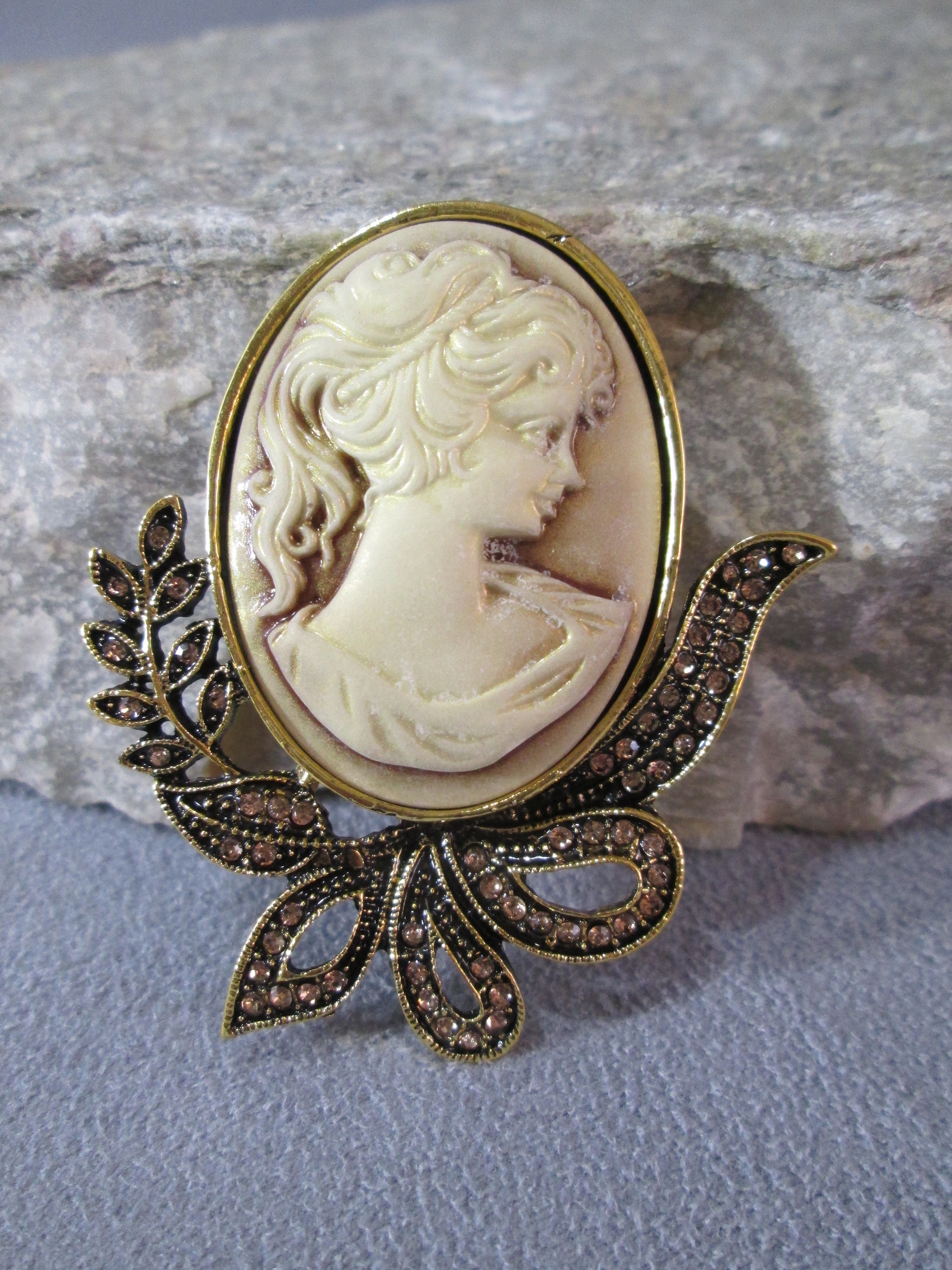 Regency Style Cameo Brooch Bridgerton Party Sparkle Style - Etsy