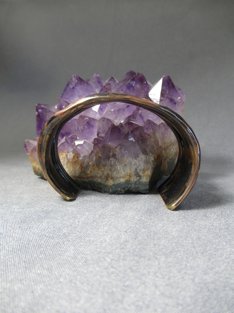 Folded Bronze Cuff Bracelet Post Modern Brutal Beauty Mixed - Etsy