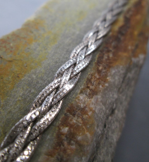 Sterling Silver Braided Chain Necklace Three Silver Strands - Etsy