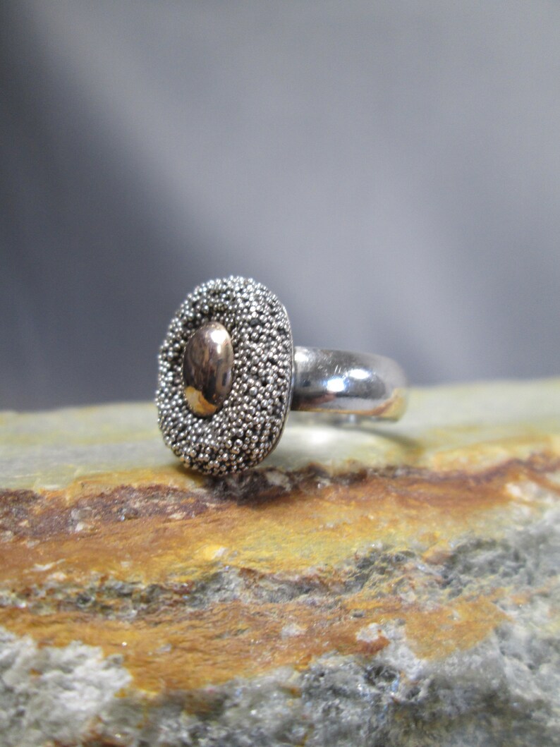 Mixed Metal Ring Copper Stone With Sterling Silver Pin - Etsy
