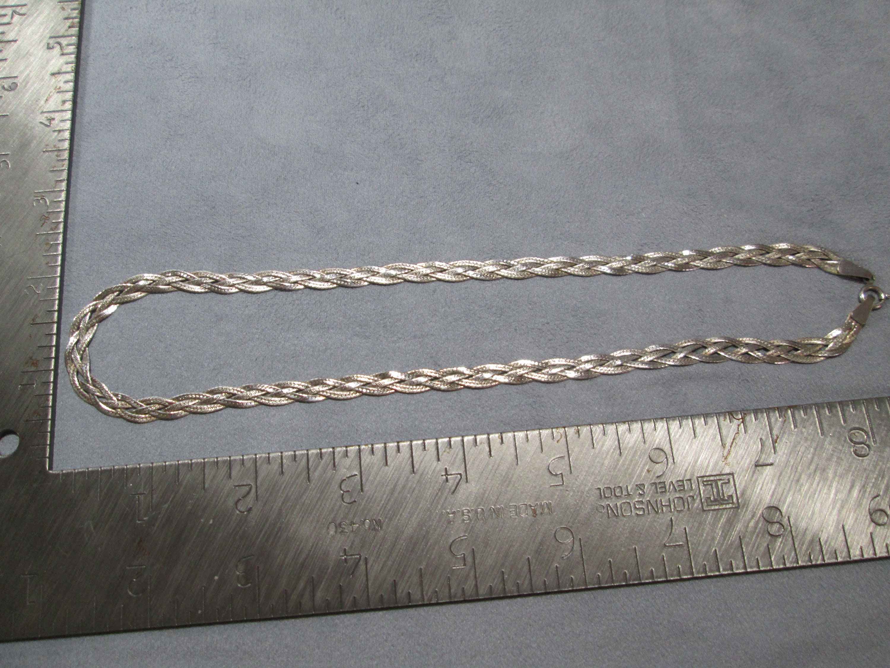 Sterling Silver Braided Chain Necklace Three Silver Strands - Etsy