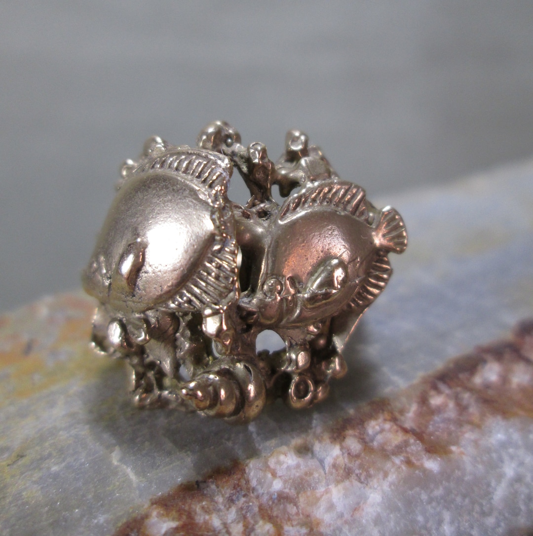 Artisan Bronze Ring TWO FISH Tropical Coral Reef Arts and - Etsy