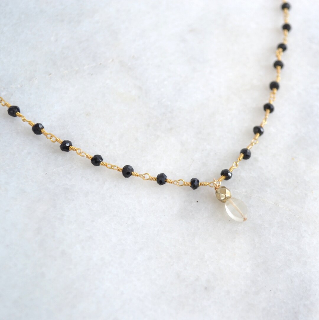 Mini Bindi Rosary Necklace With Semi Precious Gemstones Chains and ...