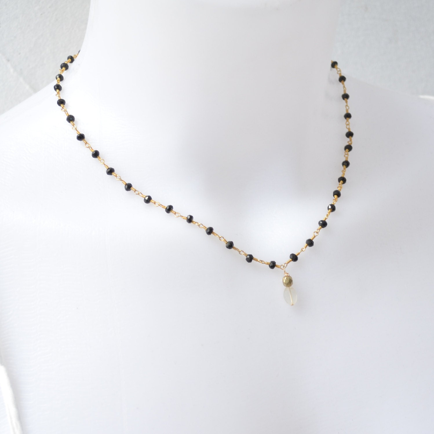 Mini Bindi Rosary Necklace With Semi Precious Gemstones Chains | Etsy