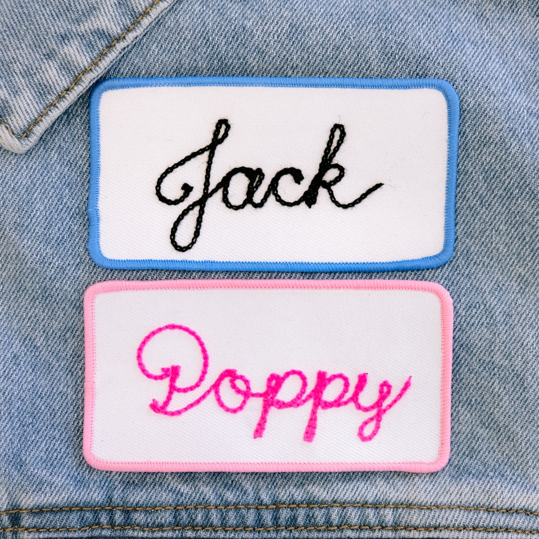Rectangle Cursive Name Patch Custom Embroidered Patch Iron - Etsy