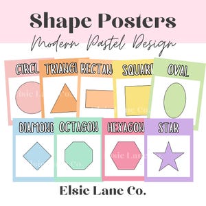 Modern Pastel Shape Posters // Classroom Decor - Etsy