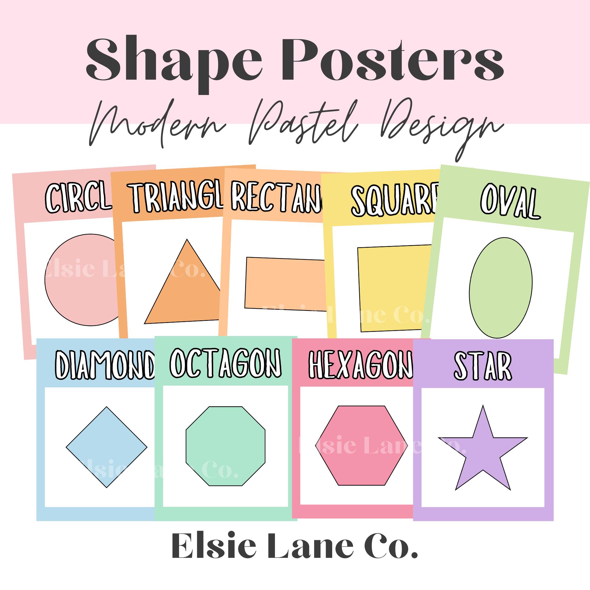 Modern Pastel Shape Posters // Classroom Decor - Etsy