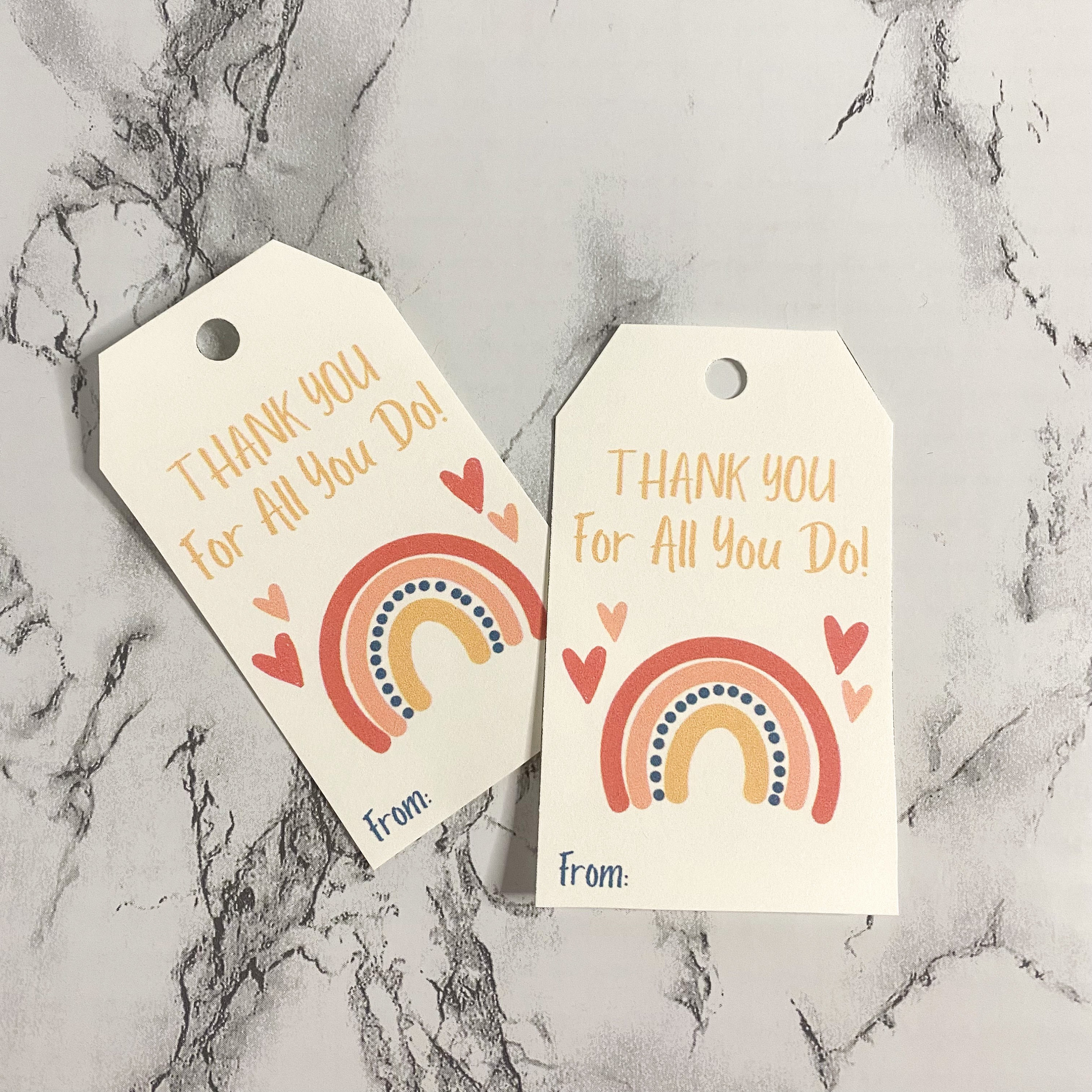 Printable Thank You for All You Do Gift Tag // Rainbow // Boho - Etsy