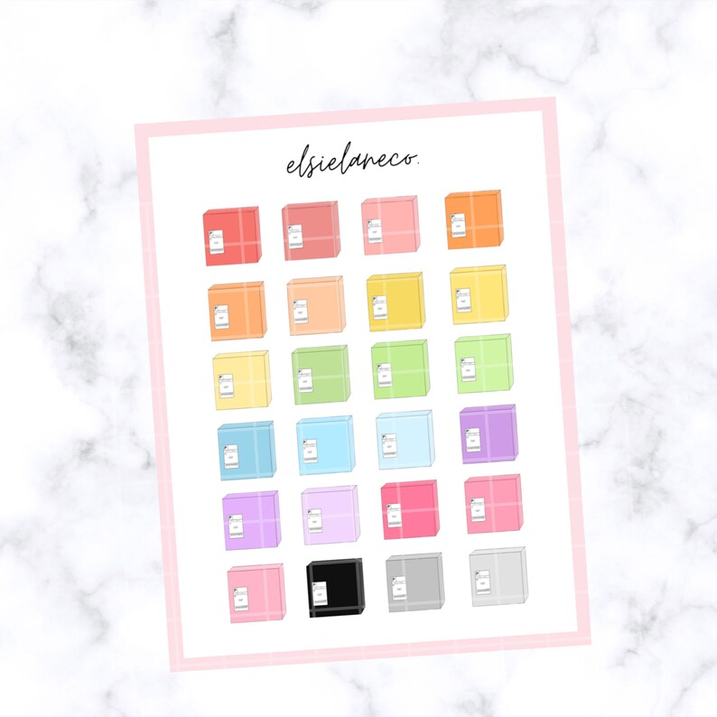 Shipping Box Doodle Sticker Multi-color // Planner Stickers // - Etsy