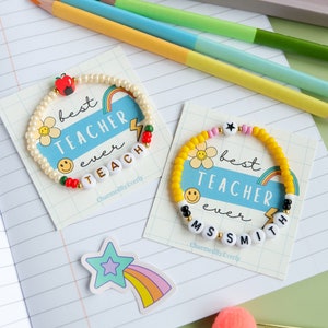 Personalised Teacher Bracelet. Teacher Gift. - Etsy