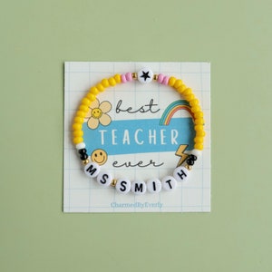 Personalised Teacher Bracelet. Teacher Gift. - Etsy