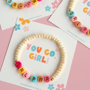 GIRL POWER Beaded Bracelet. Gift for Girl. Empowerment Gift. - Etsy