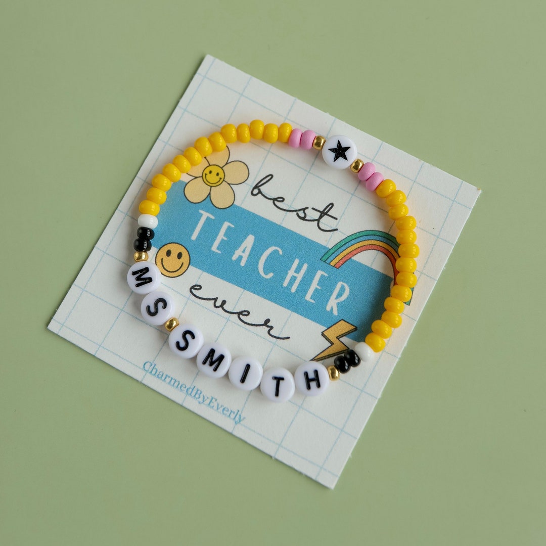 Personalised Teacher Bracelet. Teacher Gift. - Etsy
