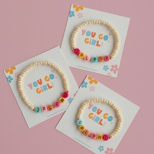 GIRL POWER Beaded Bracelet. Gift for Girl. Empowerment Gift. - Etsy