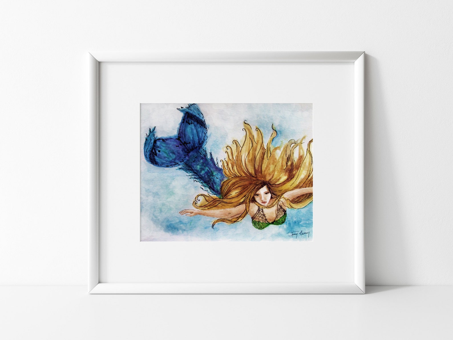 Madison the Sweet Mermaid Reproduced Print of Original | Etsy