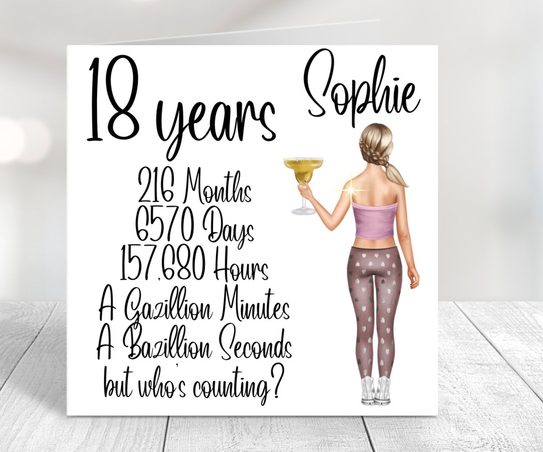 18th Birthday Card Girl 18th Card Girl 18th Birthday Card for Girls Best Friend Personalised ...