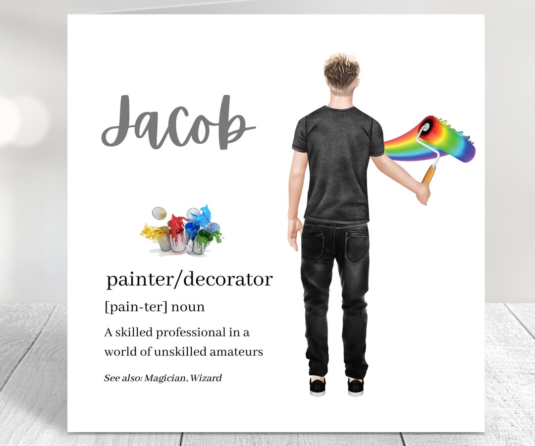 Painter and Decorator Birthday Card, Painters Card, Personalised ...