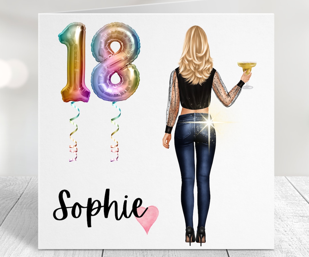 Personalised 18th Birthday Card Girl 18th Card Girl 18th - Etsy UK