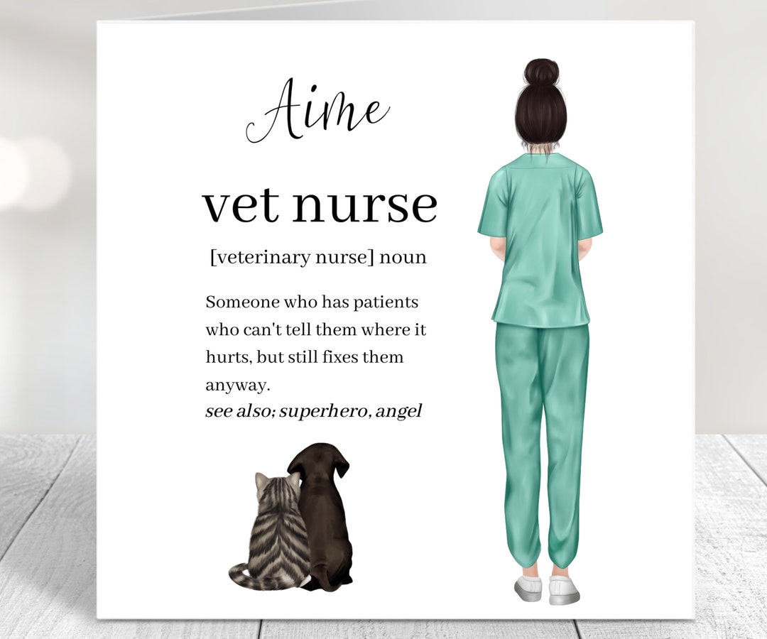 Vet Nurse Birthday Card, Vet Nurse Graduation, Thank You Vet Nurse ...