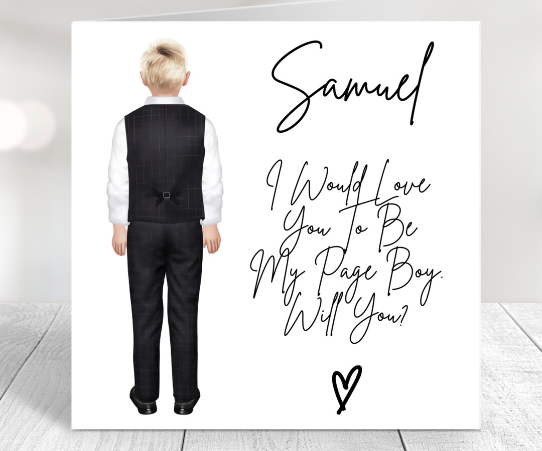 Will You Be My Page Boy Card Page Boy Proposal Card Page Boy - Etsy