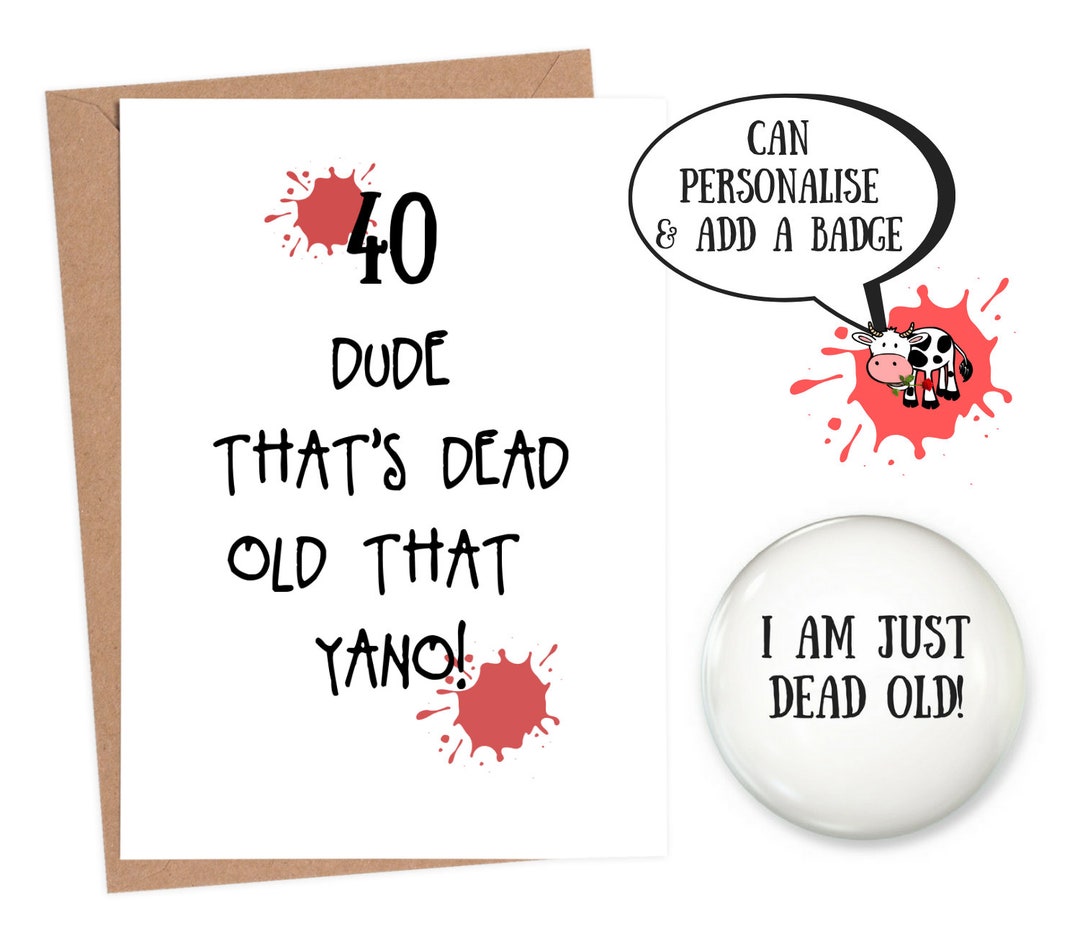 40th Birthday Card Funny 40th Birthday Funny Card Funny 40th Etsy UK