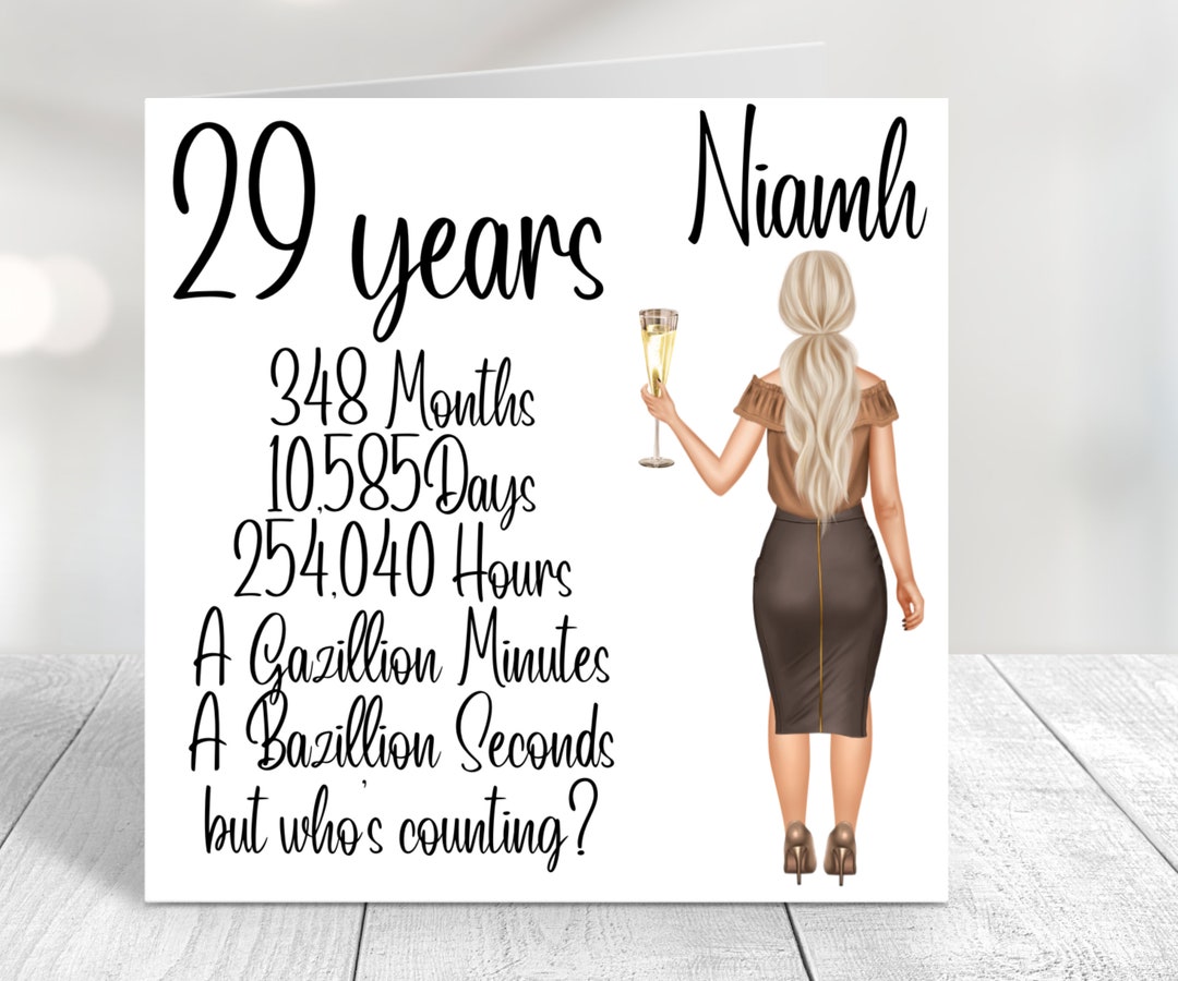 29th Birthday Card, 29th Wine Label, Birthday Card 29, 29th Birthday ...