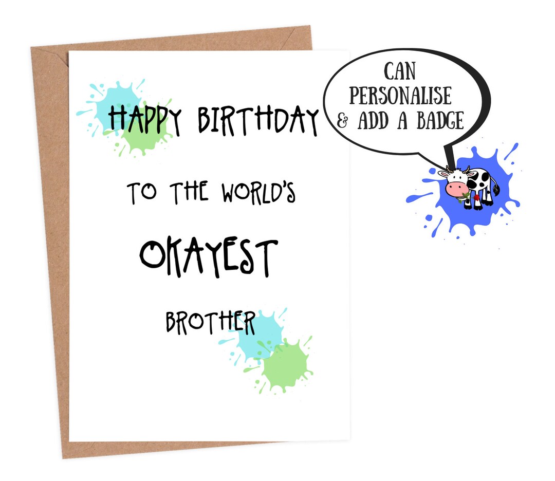 Funny Brother Card Funny Funny Brother Birthday Card - Etsy