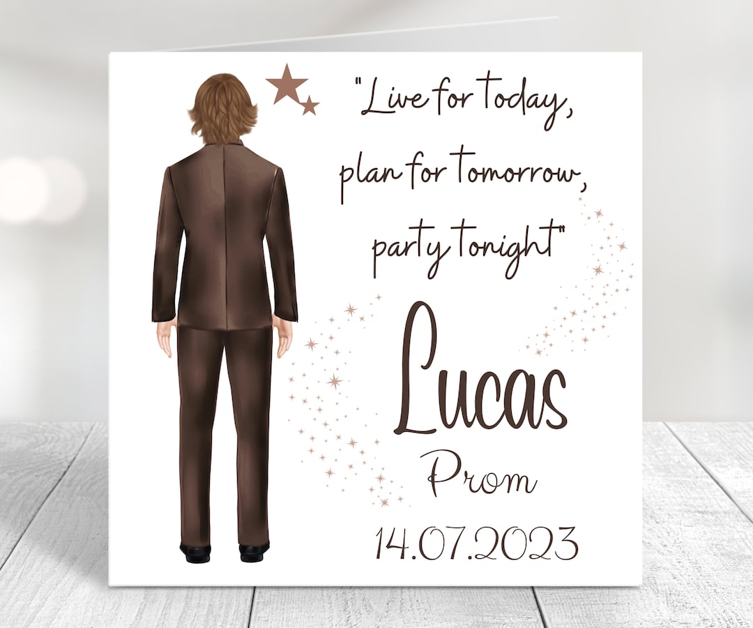 Prom Cards for Boys, Change Hair and Suit, High School Prom, University ...