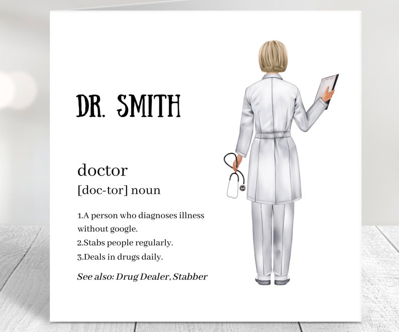 Birthday Card for Doctor, Thank You Doctor Card, Female Doctor ...