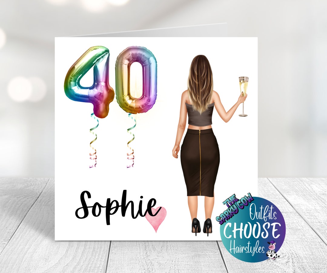 Personalised 40th Birthday Card for Women, Birthday Card 40th for Women ...