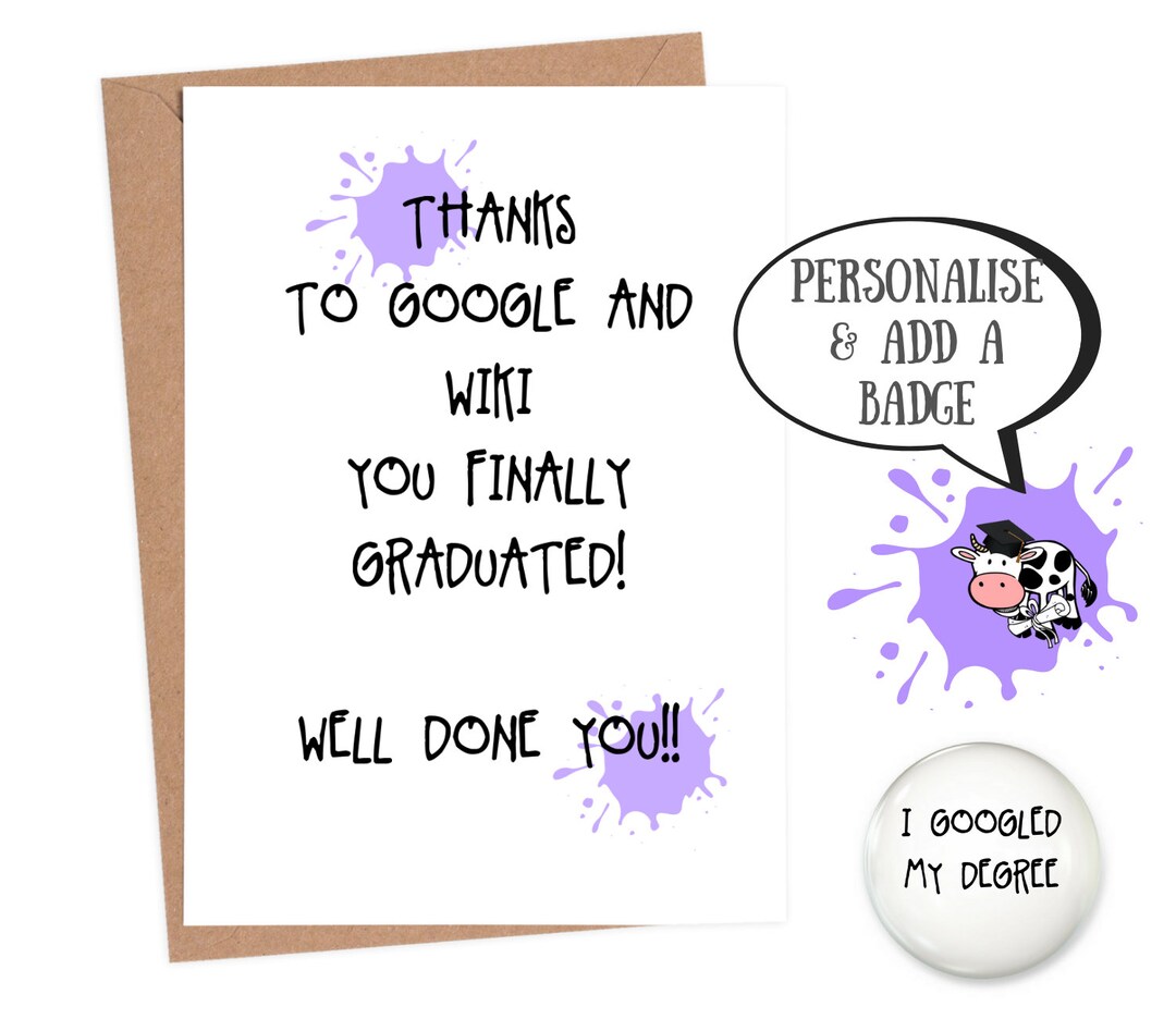 Personalised Graduation Card Funny, Funny Graduation Card for Her ...