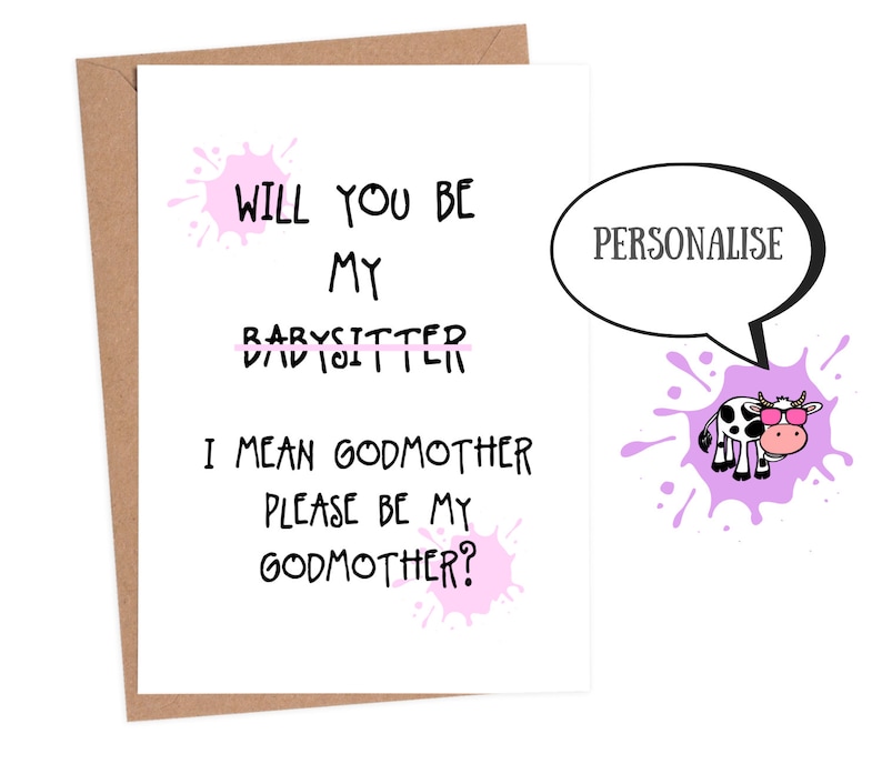 Funny Godmother Proposal Funny Godmother Card Best Friend Etsy