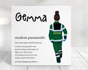 Card for Paramedic, Birthday Card for Paramedic, Greeting Card for ...