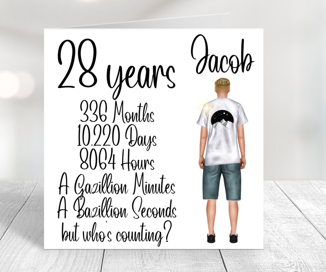 28th Birthday Card Boy 28th Card Boy 28th Birthday Card for Boy Best ...