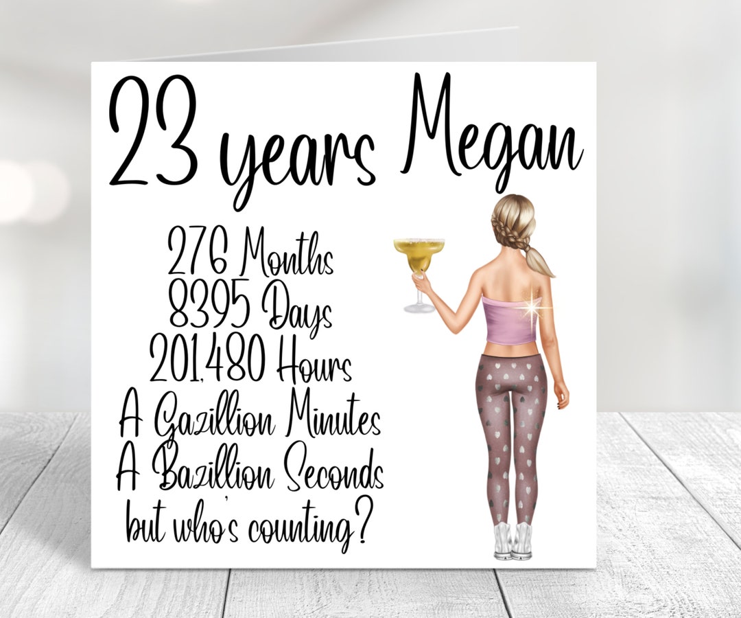 23rd Birthday Card, 23rd Wine Label, Birthday Card 23, 23rd Birthday ...