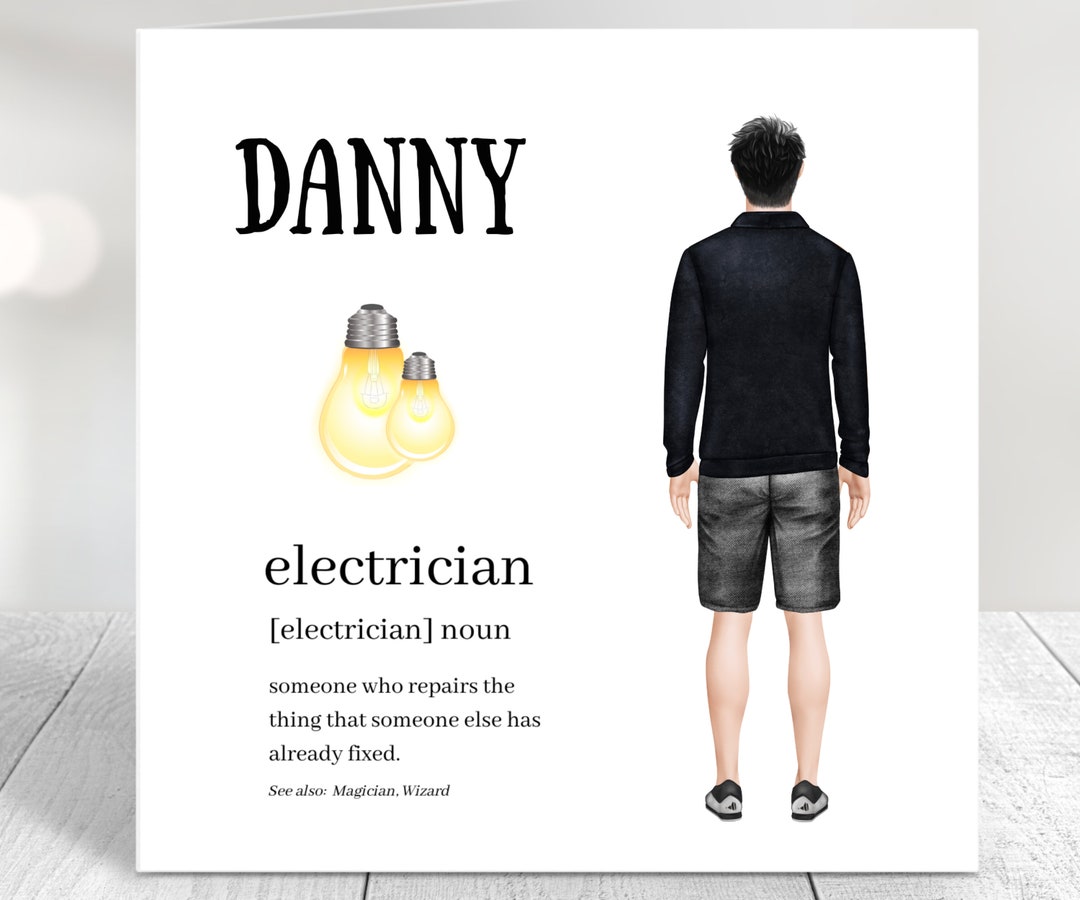Electrician Birthday Card, Electrical Engineer Card, Personalised ...