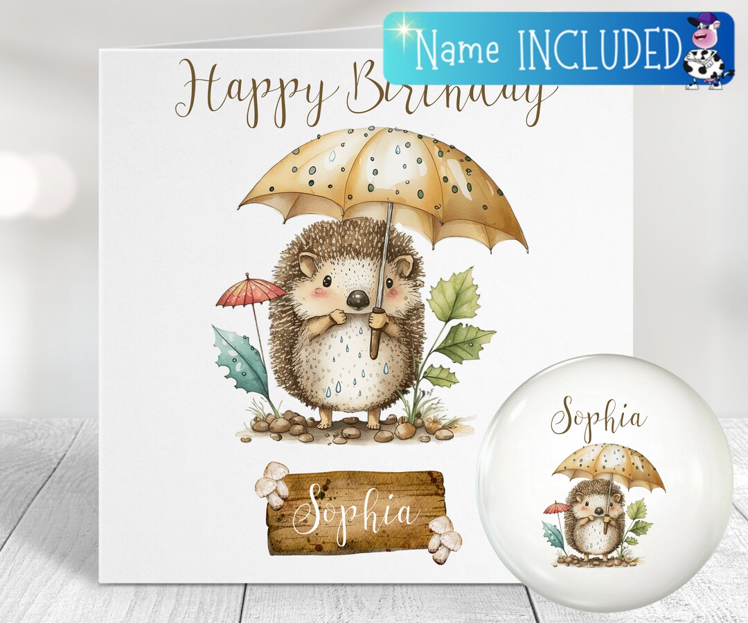 Hedgehog Birthday Card for Her, Hedgehog Card, Birthday Card Hedgehog ...