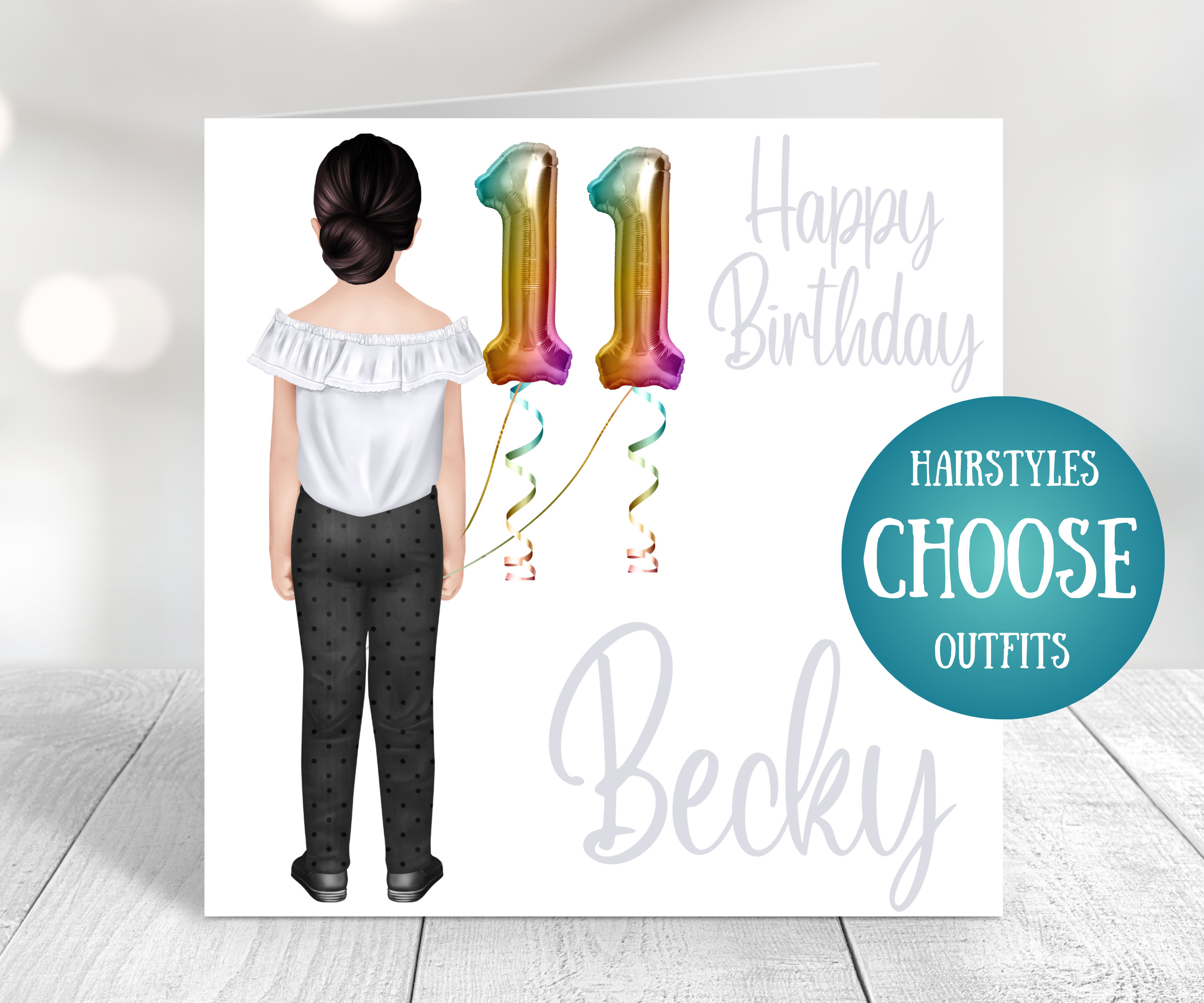11th Birthday Card Girl Birthday Card 11 Year Old Girl 11 - Etsy