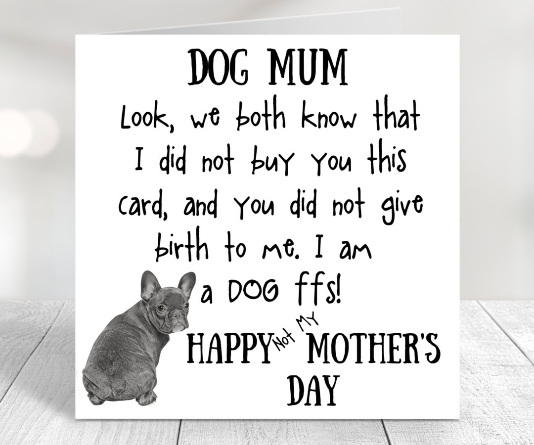 Dog Mum Card, Funny Mothers Day Dog Card, Personalised Crazy Dog Lady ...