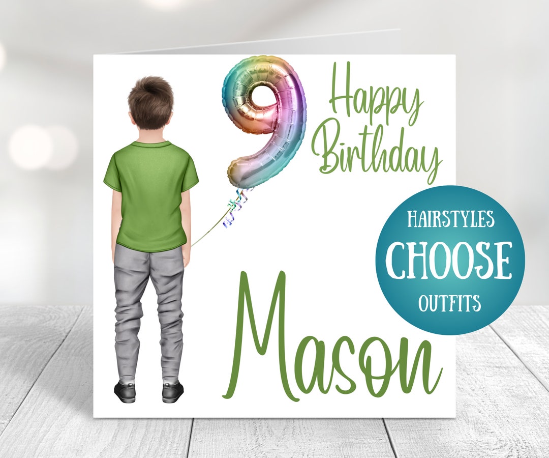 9th Birthday Card for 9 Year Old, Boys 9th Birthday Card Boy 9 Year Old ...