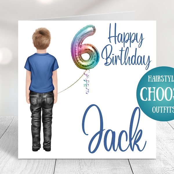 6 Year Old Son Birthday Card - Etsy