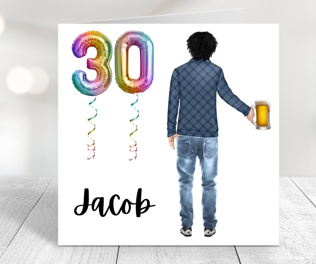 Mens 30th Birthday Card for Him Male 30th Birthday Card for - Etsy