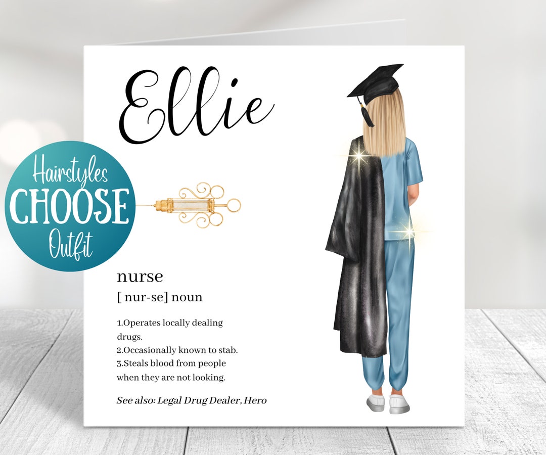 Nurse Gradation Card for Nursing School, Nursing Graduation Card for ...