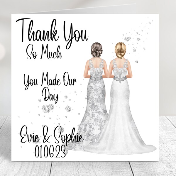 Lesbian Wedding Thank You Card Etsy